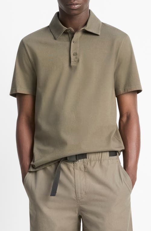 VINCE regular fit garment dyed cotton polo